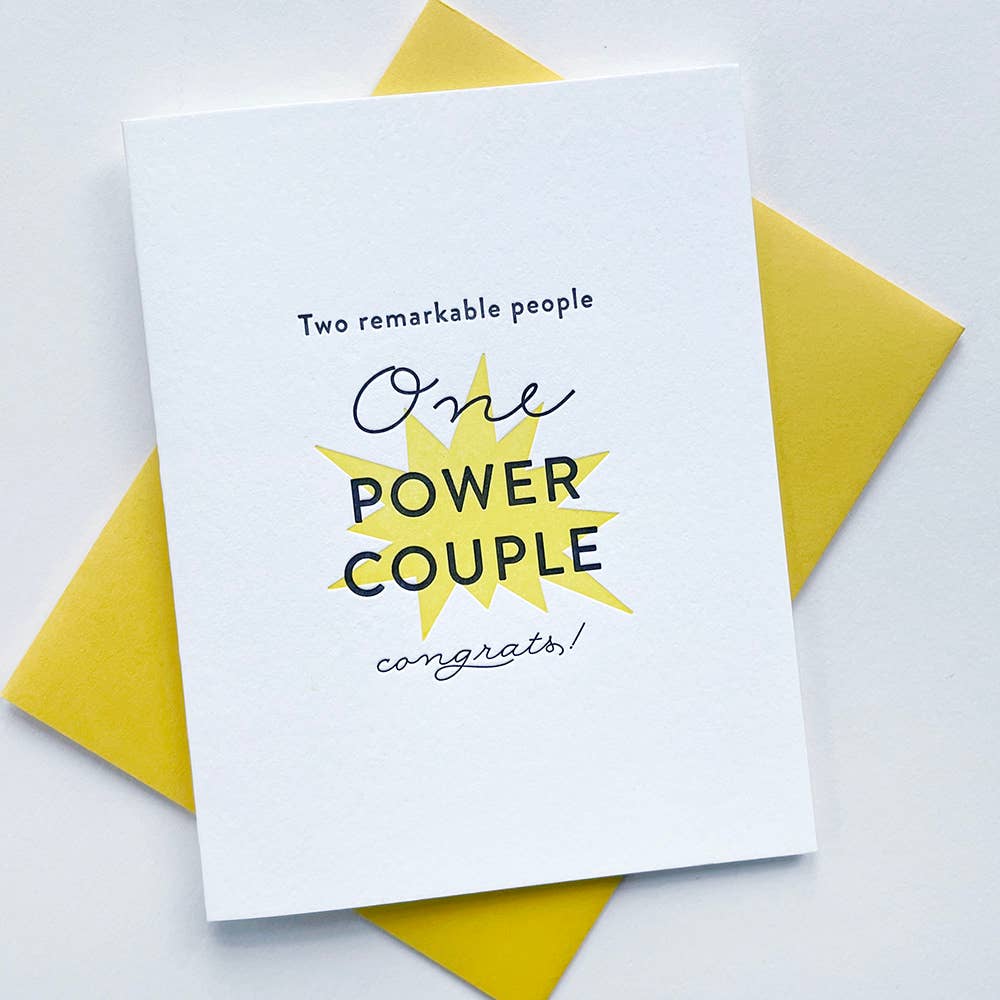 Steel Petal Press - Wedding Marriage Congrats Card - Power Couple ...