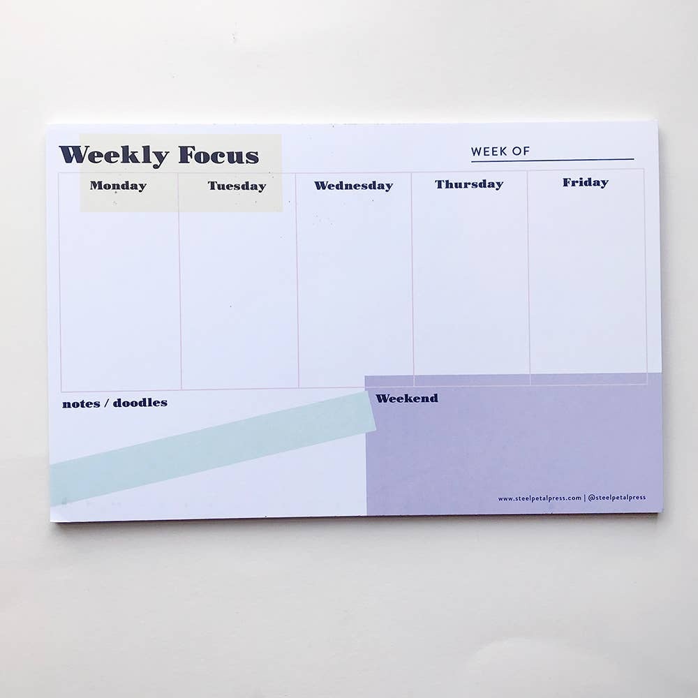 Steel Petal Press - Notepad Planner Deskpad - Weekly Focus | Fire Doll ...